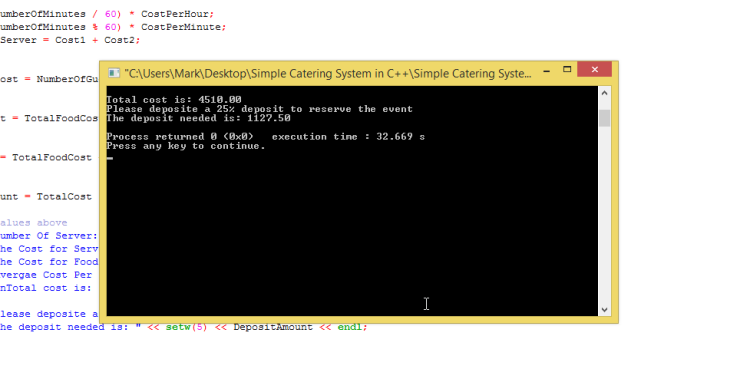 Simple Catering System in C++ Free Source Code | SourceCodester